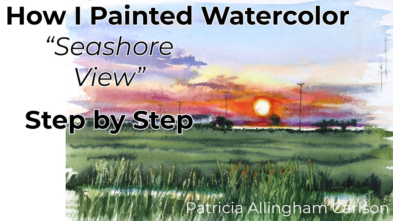 How I painted Watercolor Seashore View Step by Step - YouTube