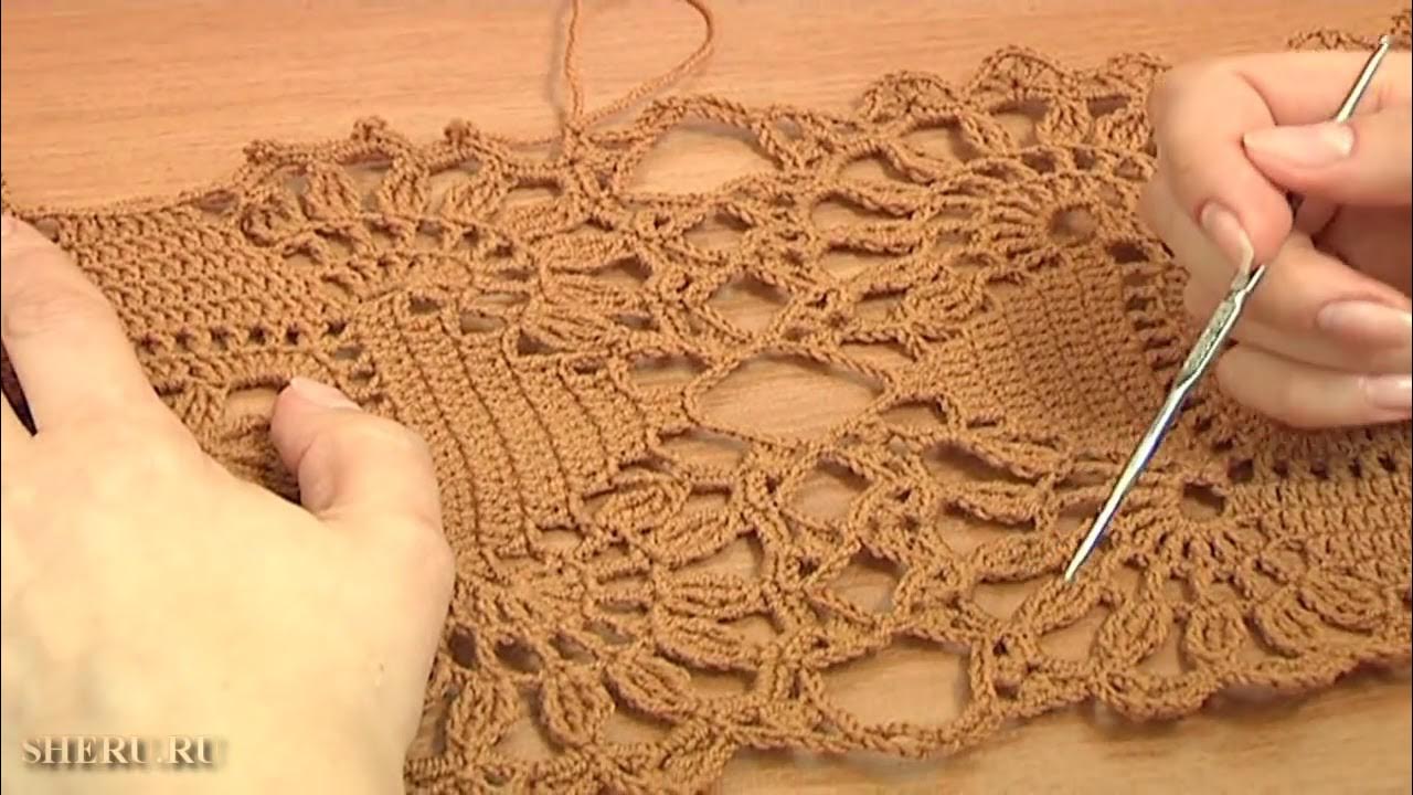 Ажурный пиджак из крупных квадратов Урок 5 часть 2 из 2 - YouTube