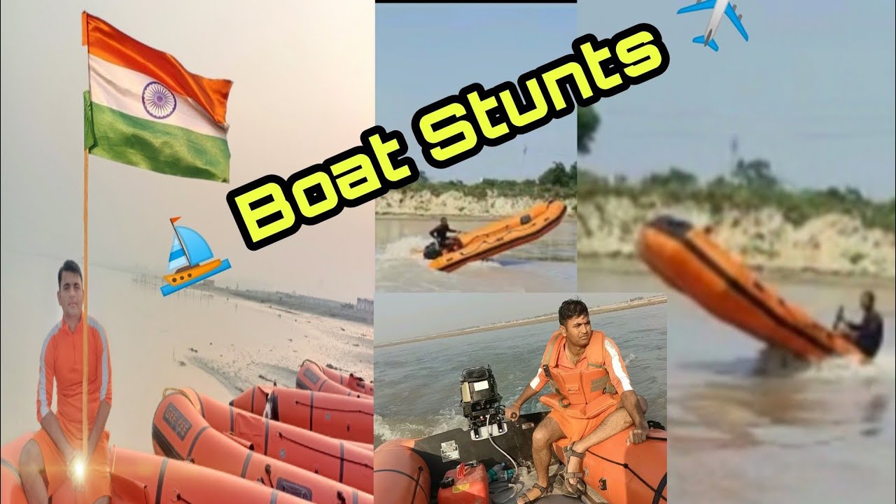 Boat Stunts video नाव की पानी में उछल कूद #Boat #stunt #Stunts # ...