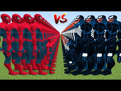 ÖRÜMCEK ADAM ORDUSU VS VENOM ORDUSU 😱 - Minecraft