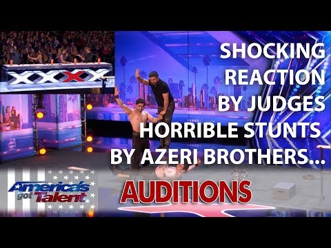 Azeri Brothers  Scary Dudes Freak Out the Audience Scariest Stunts   America's Got Talent 2017