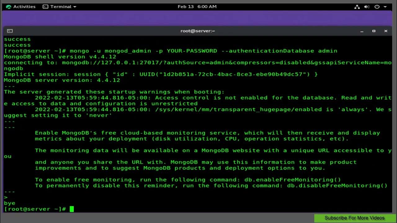 MongoDB – Allow Remote Access On Rocky Linux 8.5 - YouTube