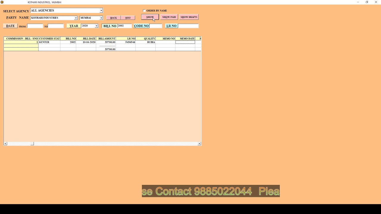 4 BILL TO BILL SINGLE PAYMENT ENTRY MODE - YouTube