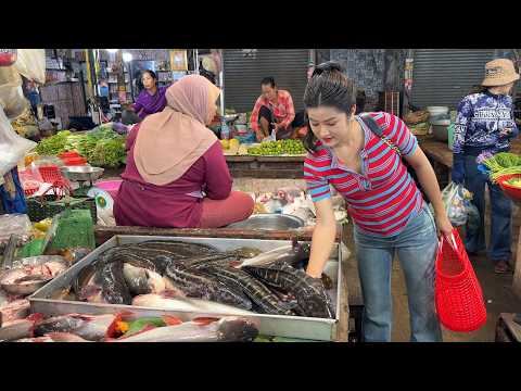 Market show: Buy big snake head fishes and cooking | Yummy river fish recipes
