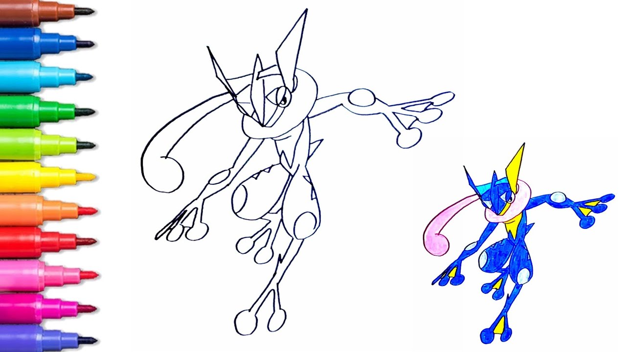 Cara Menggambar Pokemon Greninja | How to Draw Pokemon Greninja - YouTube