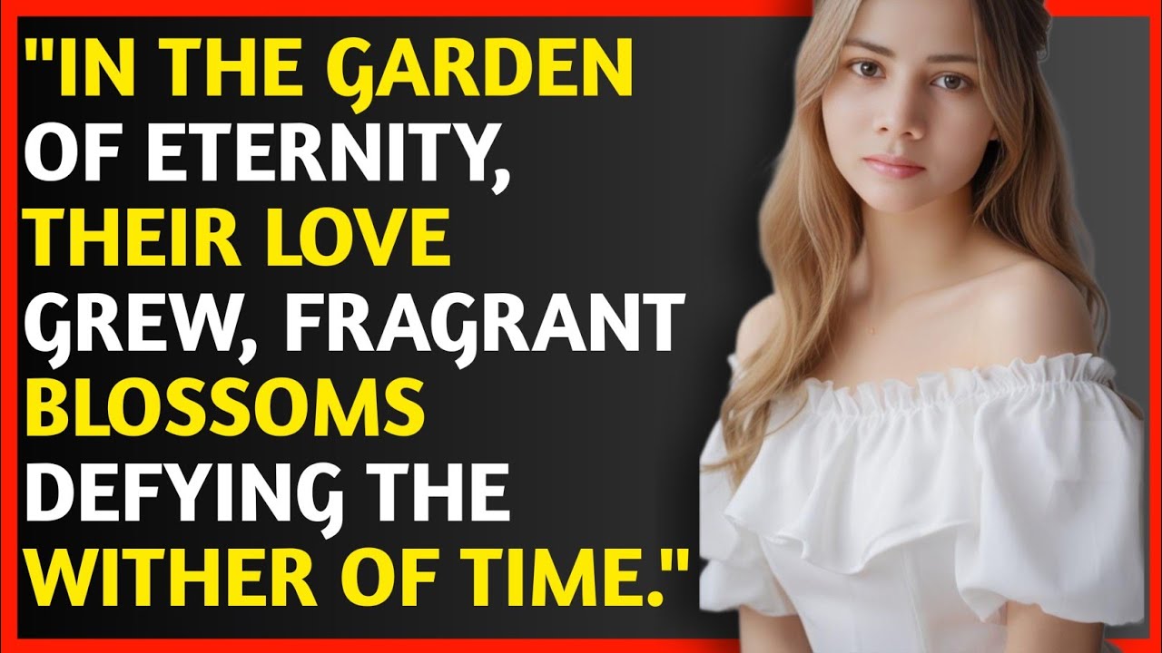 "IN THE GARDEN OF ETERNITY, THEIR LOVE GREW, FRAGRANT BLOSSOMS DEFYING ...