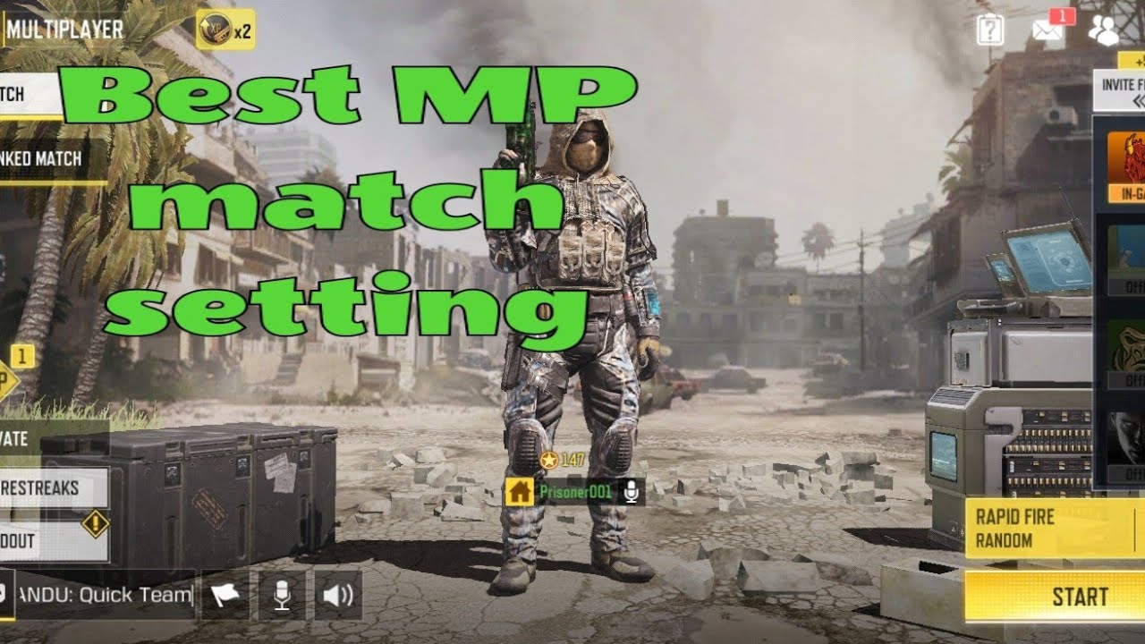 Best MP mode setting in call of duty #prisoner001 - YouTube