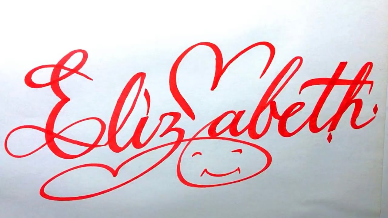 Elizabeth Name Signature Calligraphy Status How To Cursive Write With