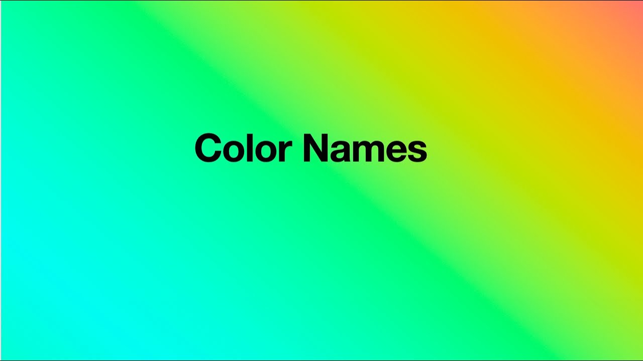 Color Names | Kids Learner - YouTube