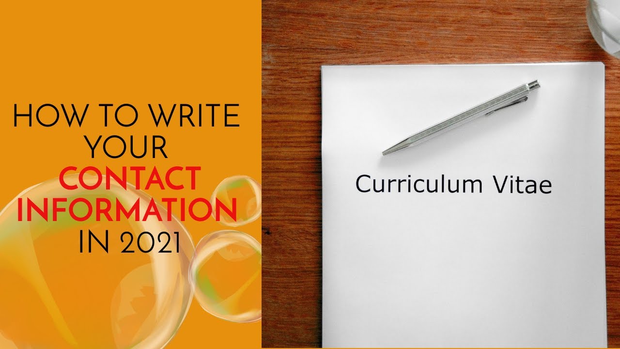 How To Write Your CV Contact Information - YouTube