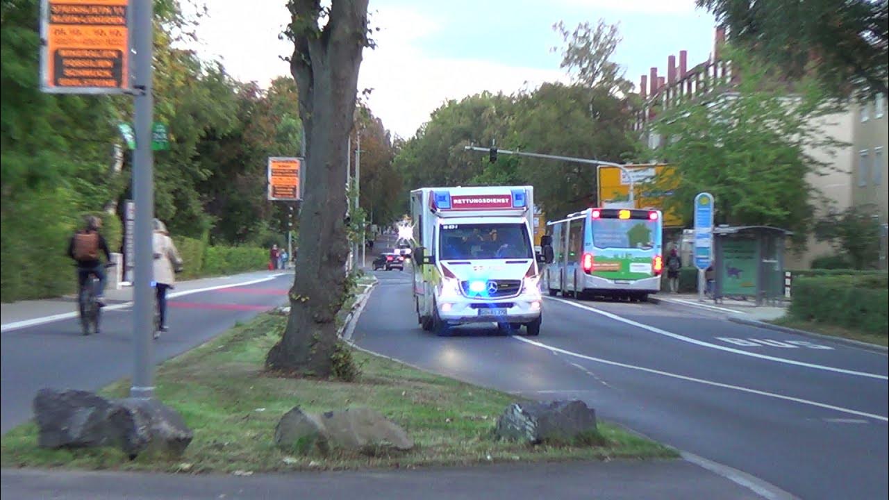 [Anfahrt zur UMG] Alarmfahrt RTW ASB Hann.Münden RW Dransfeld - YouTube