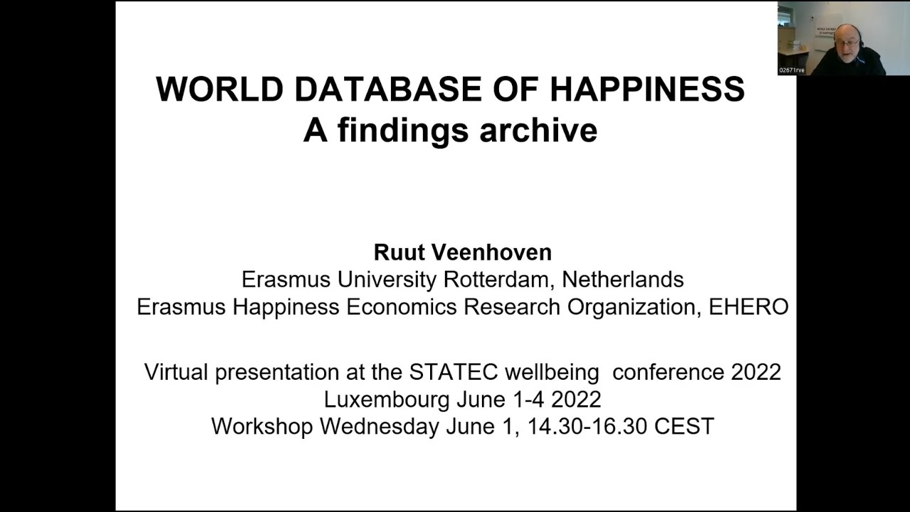 Well-being 2022 Conference - Workshop on the World Database of ...
