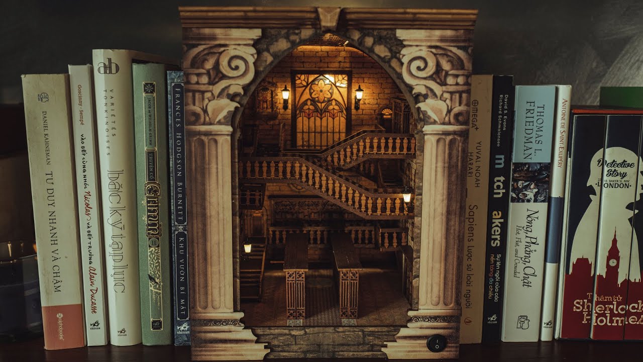 Renaissance Grand Library DIY Miniature Book Nook Complete Tutorial ...