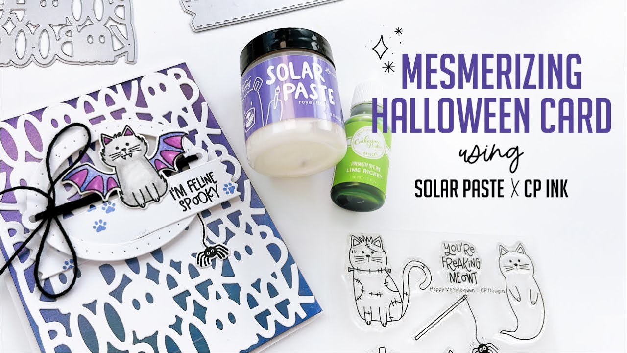Mesmerizing Halloween Card using Solar Paste x CP Ink - YouTube