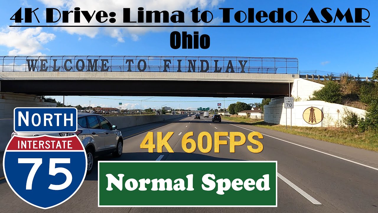 4K Drive: Lima to Toledo ASMR. I 75 North. Interstate 75 North. Ohio ...