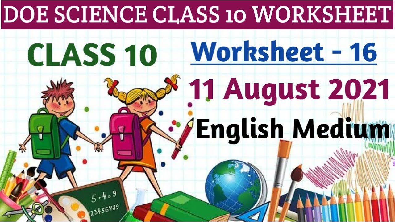 Science Worksheet 16 Class 10 l Worksheet 16 Science English Medium l ...