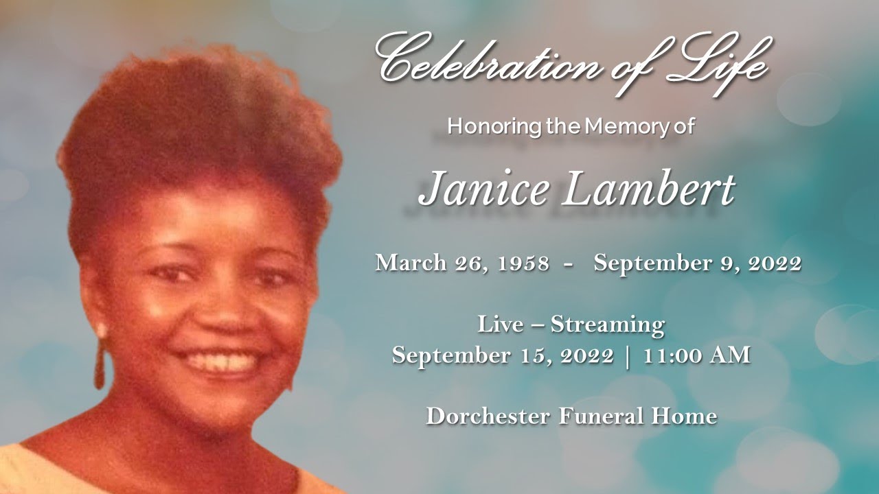 Celebration of Life for Janice Lambert - YouTube