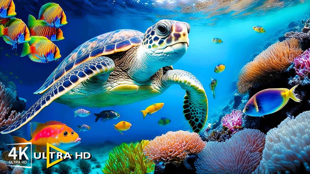 4K Aquarium Video (Ultra HD) - Ocean Blue Sea Life - Stunning Deep Sea ...