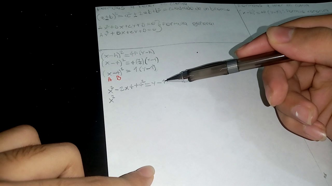 Como pasar una cónica a formula general y la formula general a conica ...
