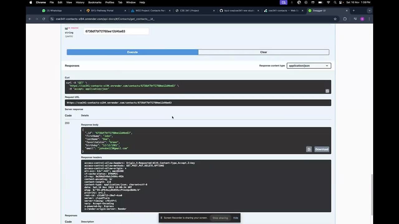 CSE341 - Contacts Projects - Part 2 - YouTube