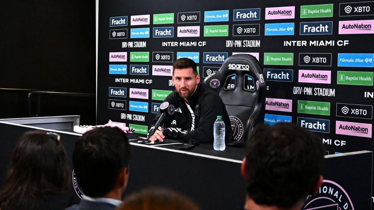 Lionel Messi 1st Press Conference with Inter Miami (English) - YouTube