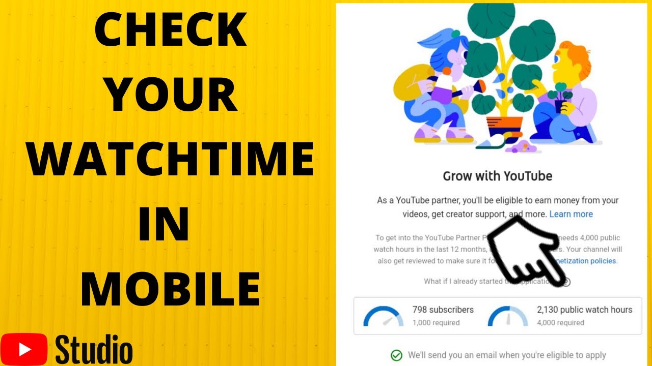 How To Check WatchTime Hours Of Your Youtube Channel On Mobile ...
