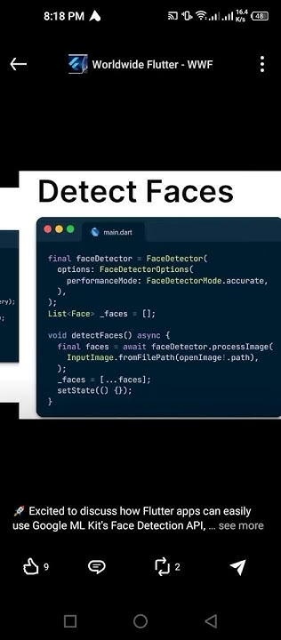 Google ML kit Face detection in Flutter. #dart #flutter #coding - YouTube