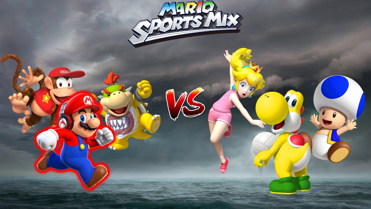 Mario Sports Mix - Volleyball (3 players, Expert CPU) Exhibition Match ...