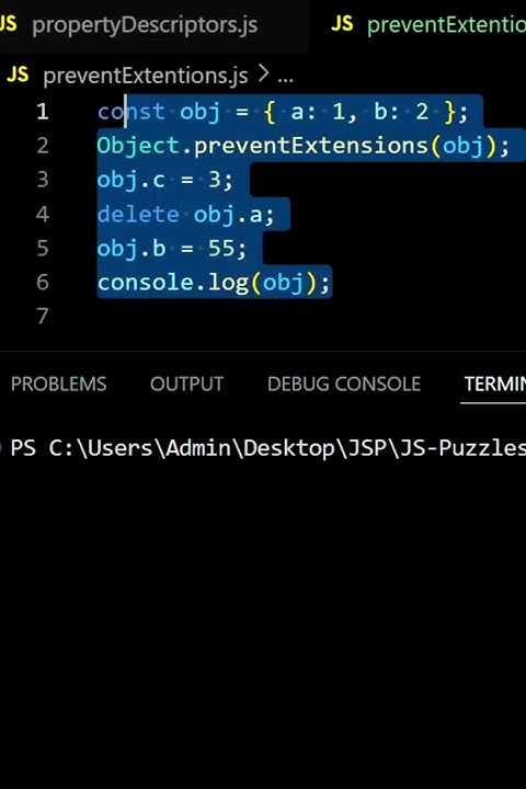 JS Object preventExtensions explained #js #coding #webdev - YouTube