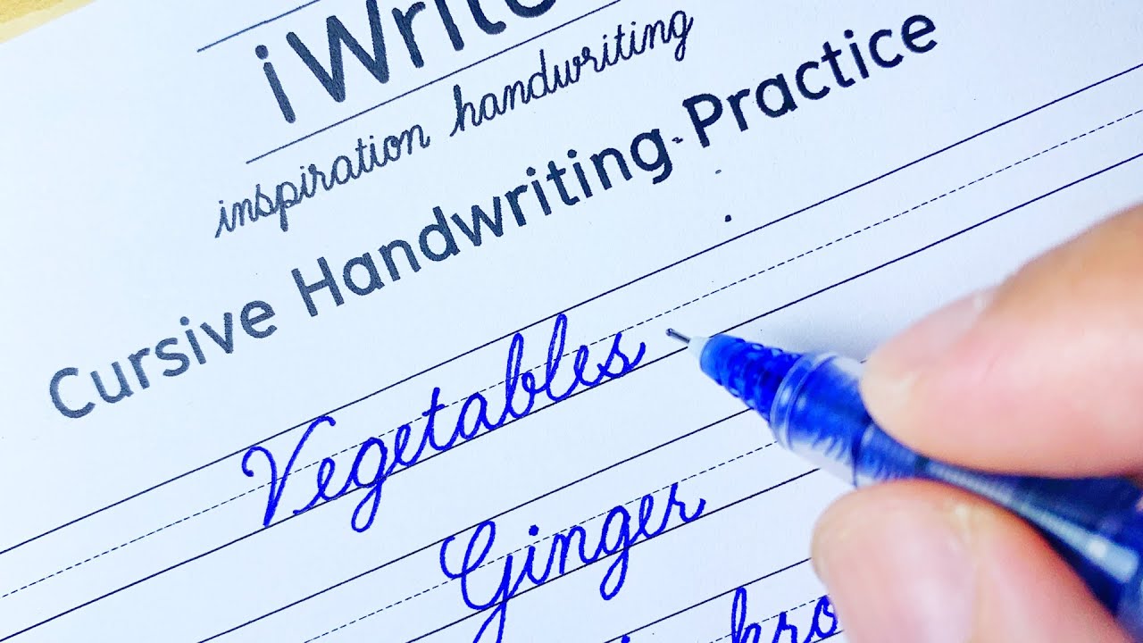 Vegetables name | Cursive Writing Words A to Z | English cursive ...