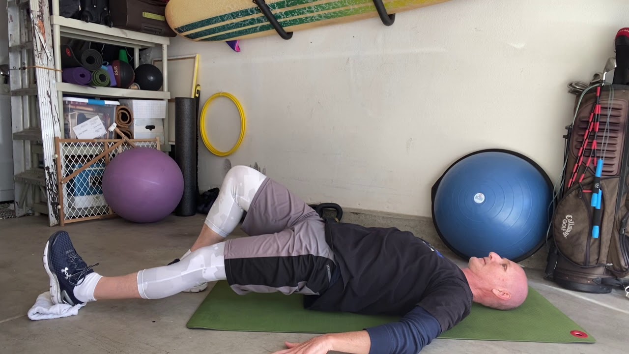 1 Leg Bridge Heel Slide - YouTube