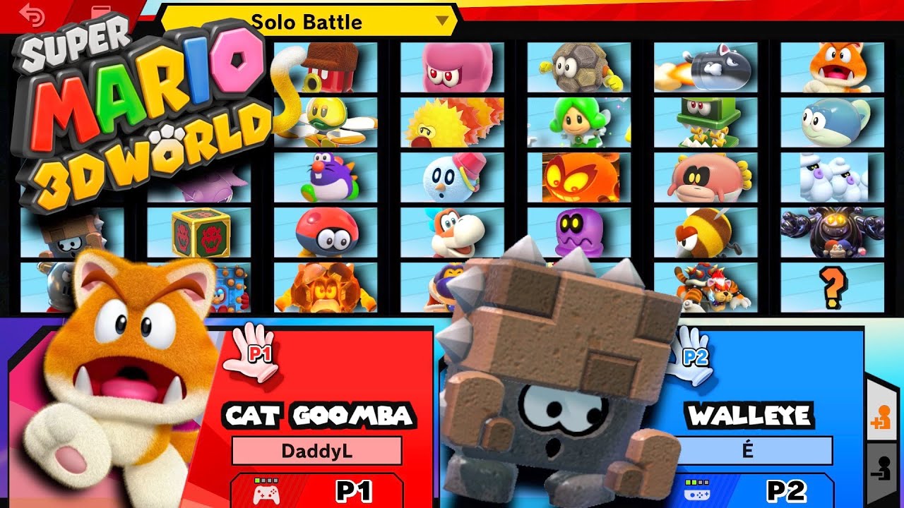 What If Every Fighter Was A Different Mario 3D World Character in Smash ...