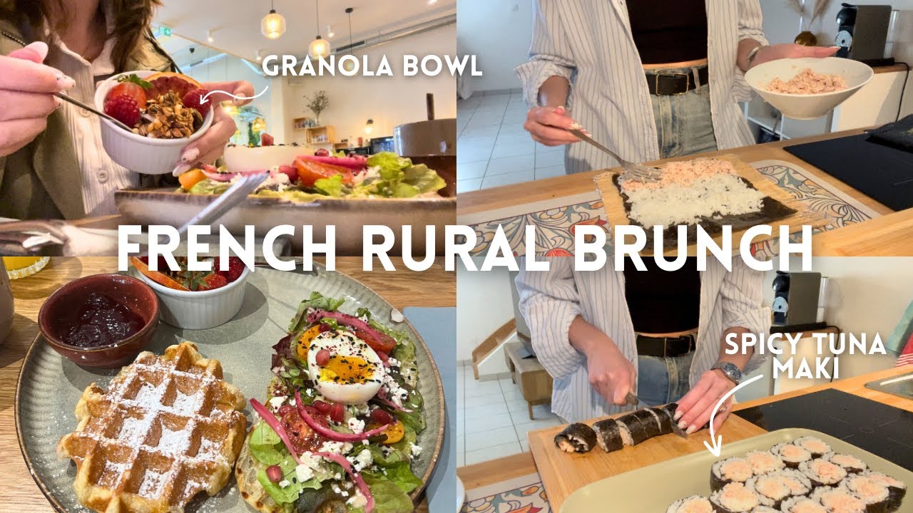 Cute French brunch before vacation | big plate of spicy maki - YouTube