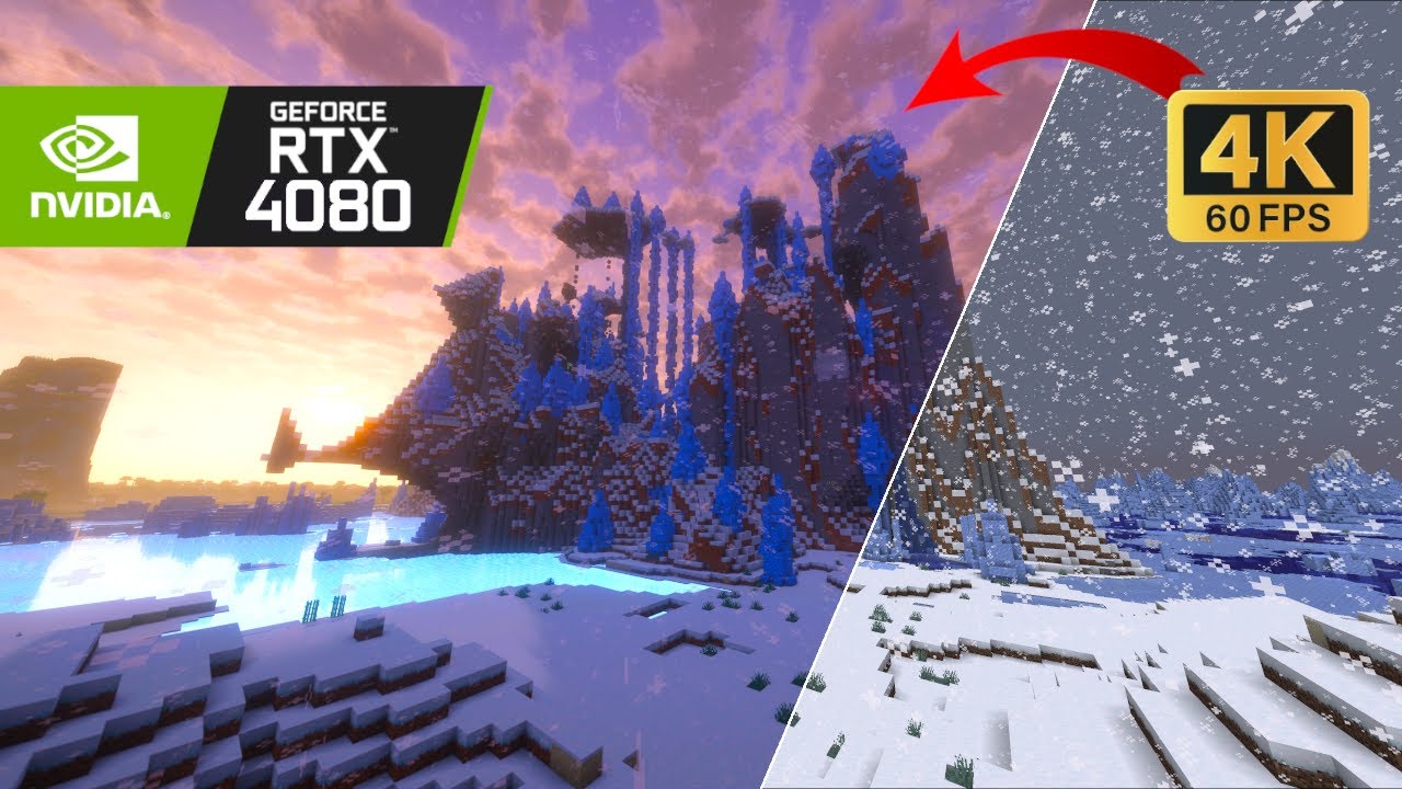 [4K 60fps] Insane render distance | Shader Comparison | Rethinking ...