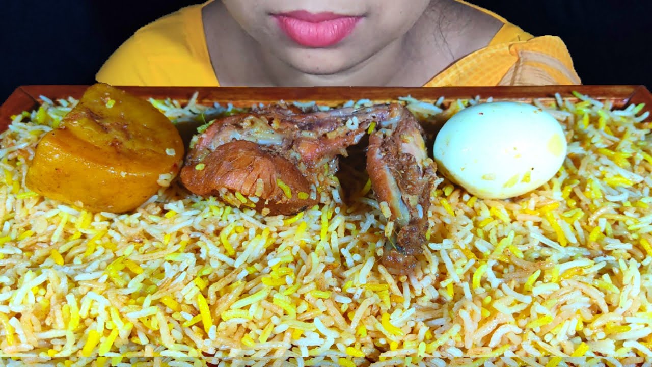 EATING CHICKEN BIRYANI | EATING CHICKEN BIRYANI ASMR | ASMR EATING ...