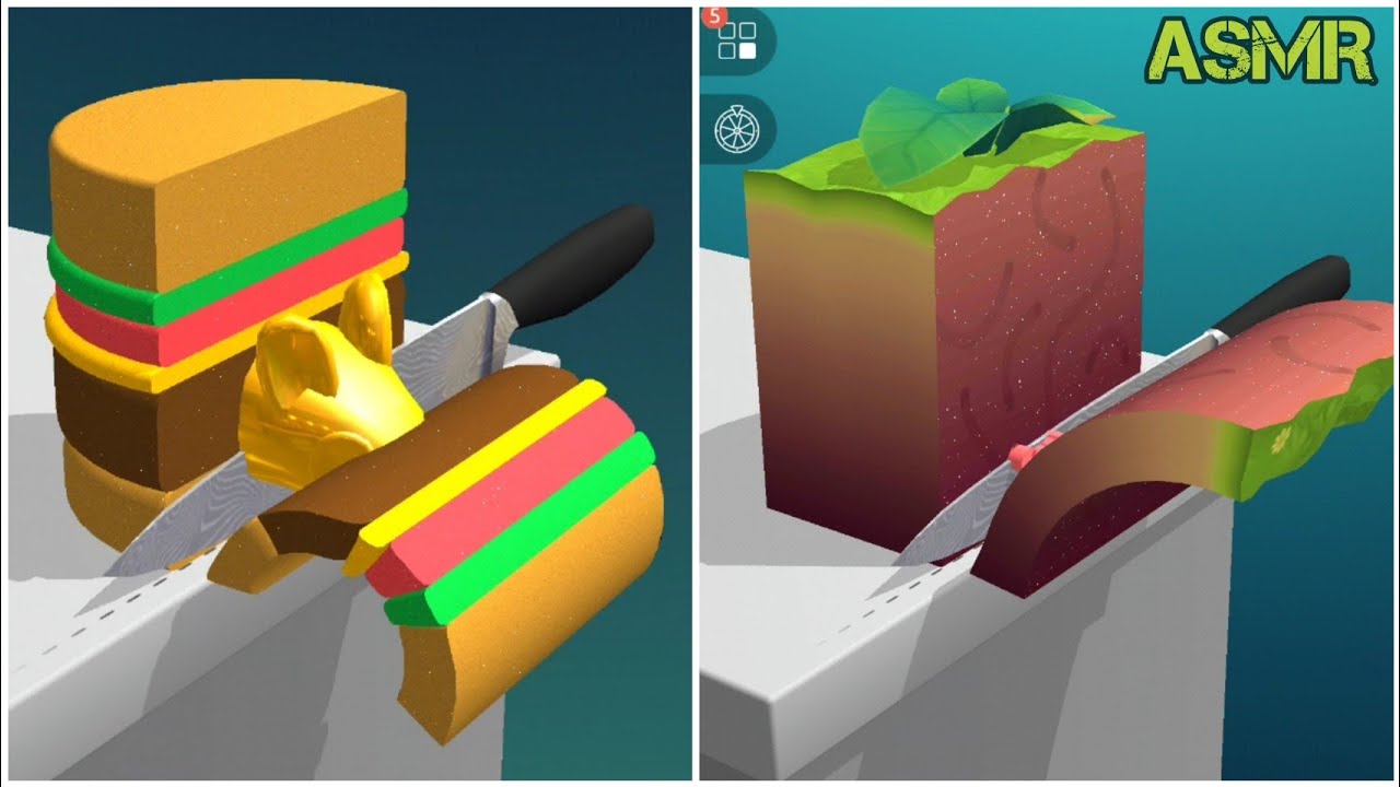 ASMR SLICING 🔪 ️ ASMR Cutting game! Relaxing sounds! Satisfying ASMR ...