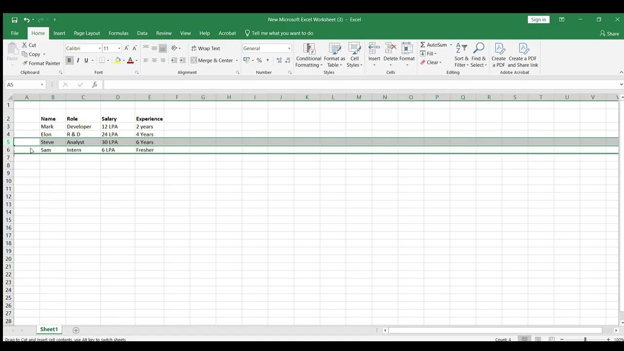 How to move rows in Excel (The Easiest Way to Do) - YouTube