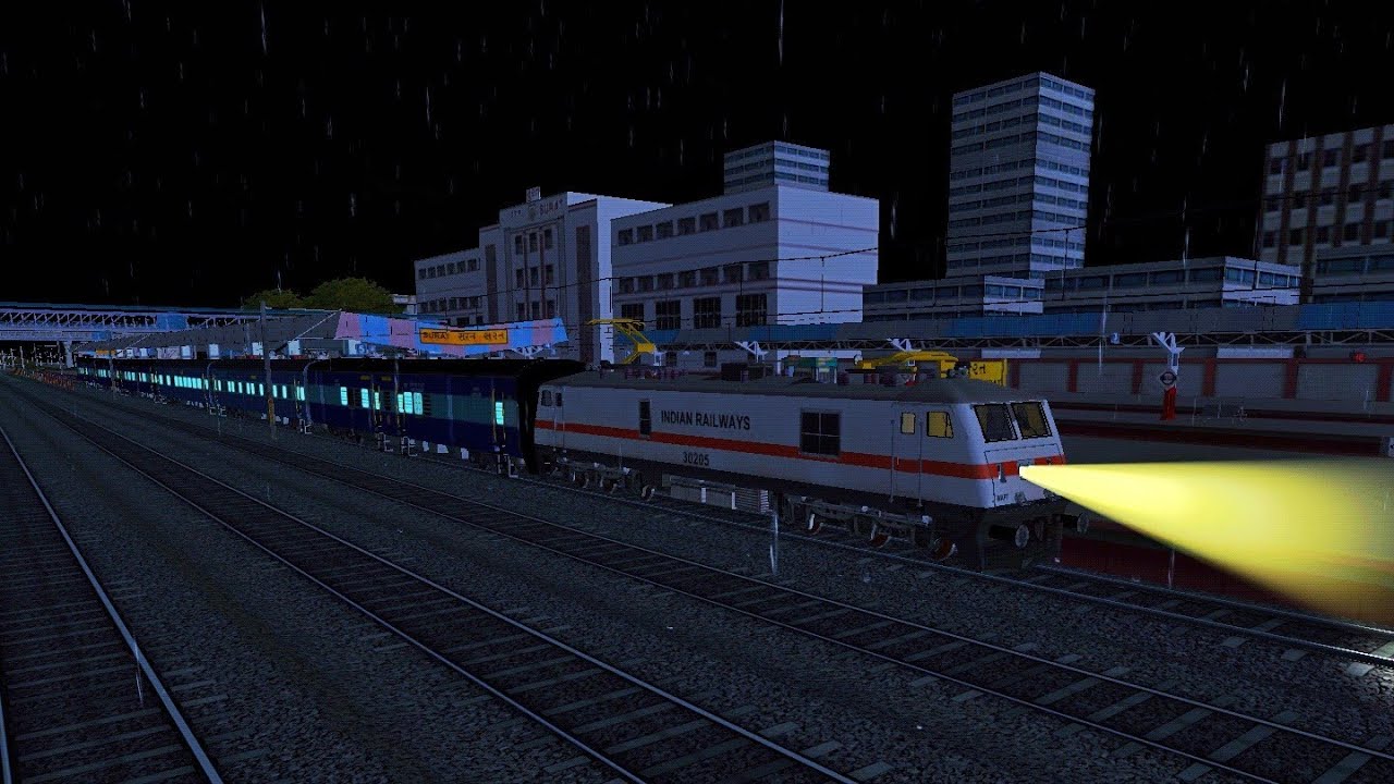 Indian Train Simulator | WAP 7 Locomotive | Surat To Ratlam | Train ...