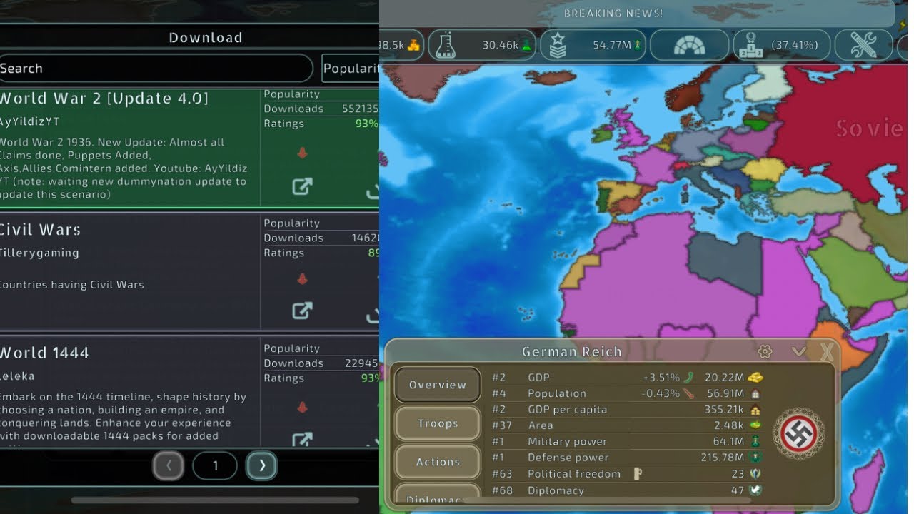 How to get mods in dummy nation so you can play in different eras.👨‍🎨 ...