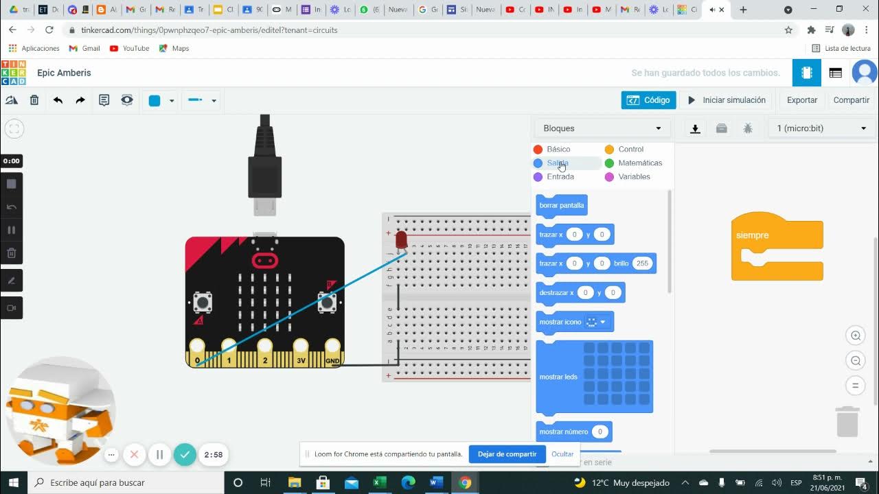 Encender Un led con Microbit en Tinkercad - YouTube