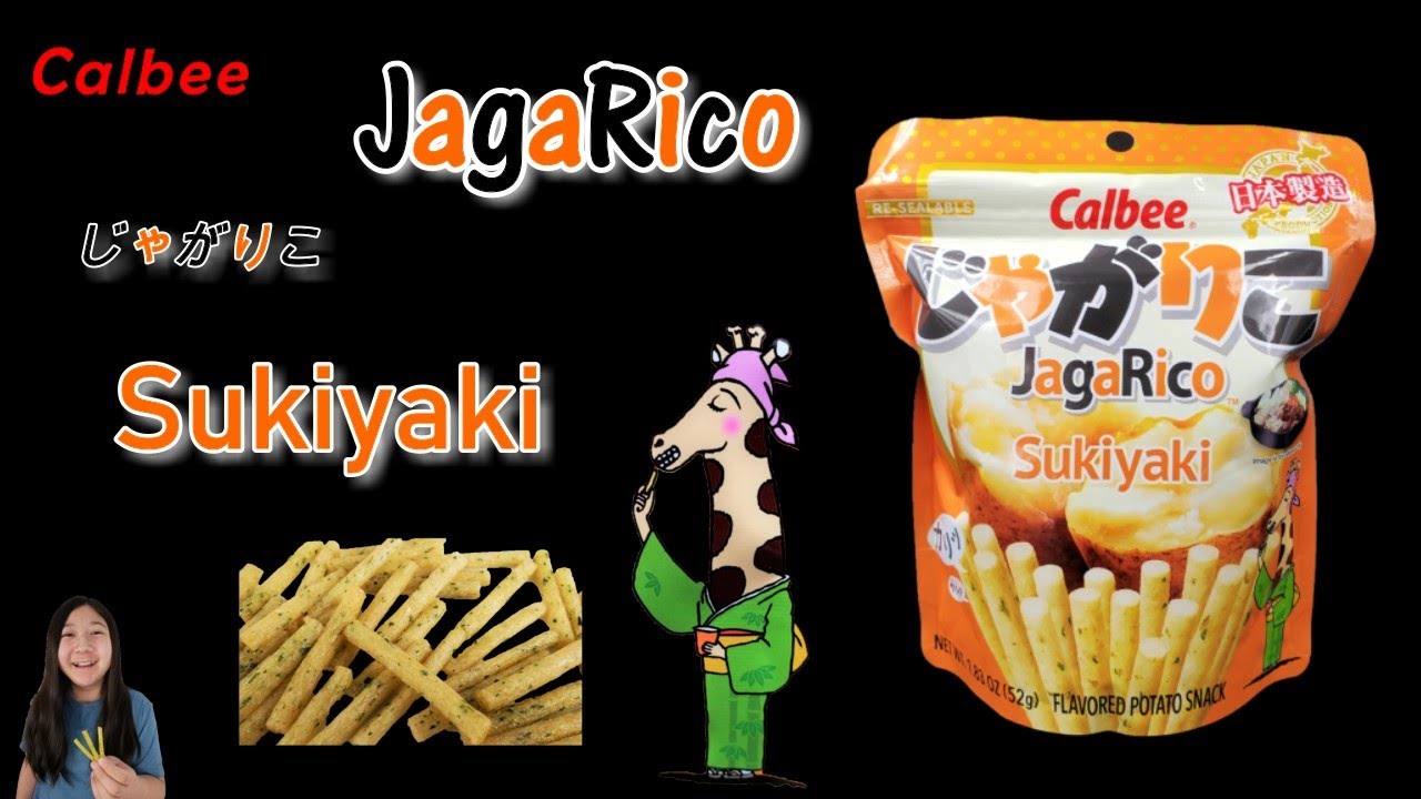 Calbee JagaRico | Sukiyaki Flavored Potato Snack - YouTube