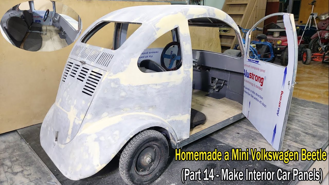 Homemade a Mini Volkswagen Beetle. (Part 14 - Make Interior Car Panels ...