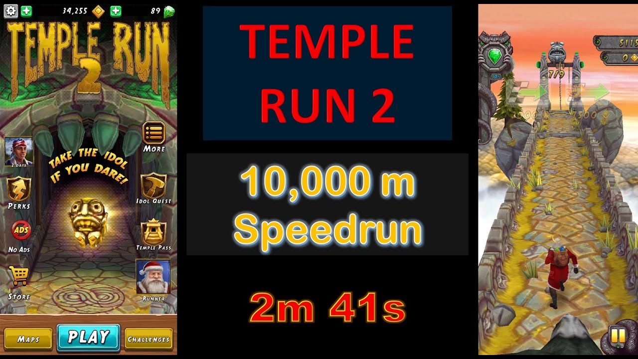 Temple Run 2 10,000m speedrun attempt 2m 41s. - YouTube