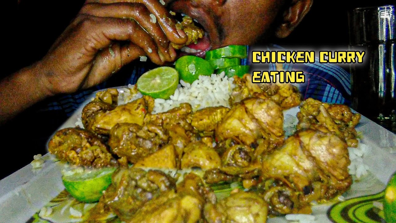 Whole Chicken Curry And Rice Eating| Chicken 🍗 Curry And Rice Eating ...