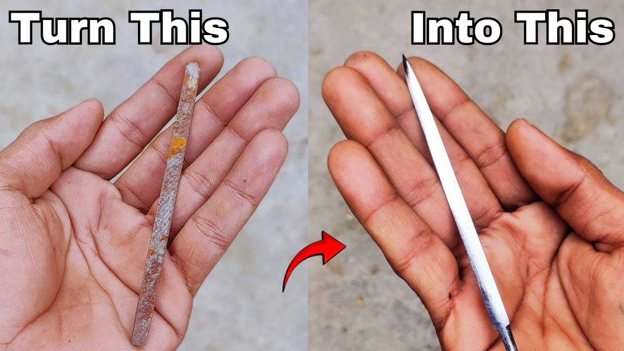 I Turn a Rusty File into a Beautiful Awl Tools Bamboo Handle - YouTube