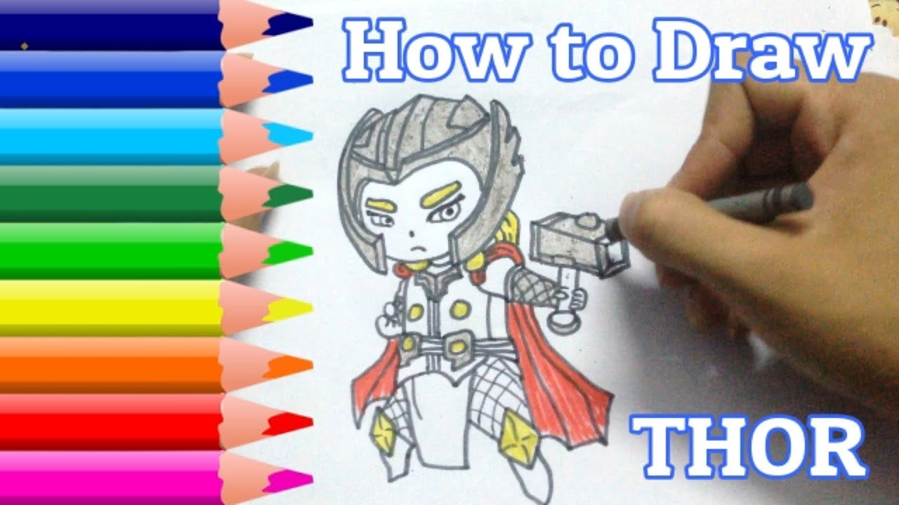 How to Draw THOR - Thor : Ragnarok - Kid DrawArt - YouTube