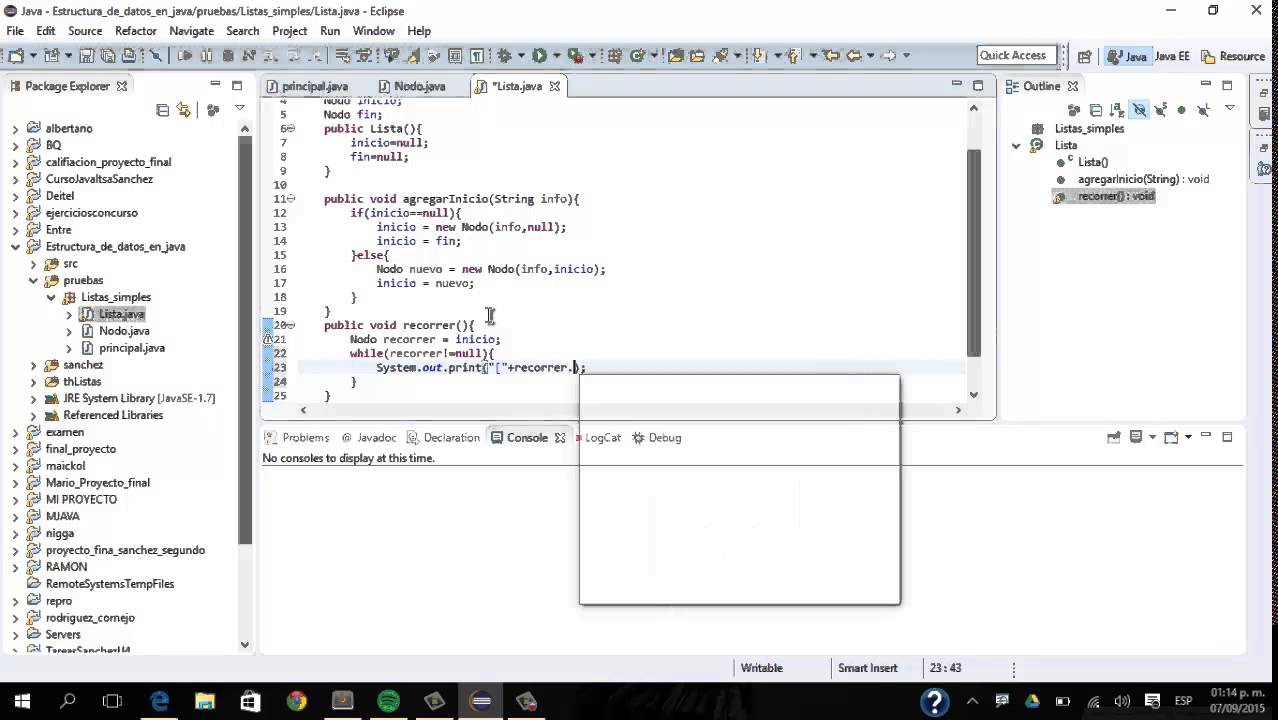 Listas simples enlazadas en java - YouTube
