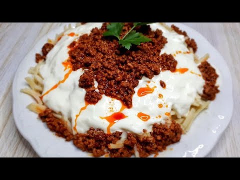 Erişteyi Birde Böyle Deneyin Favoriniz Olacak✔Erişte Mantısı ✔ Kıyma Soslu Erişte Yoğurtlaması