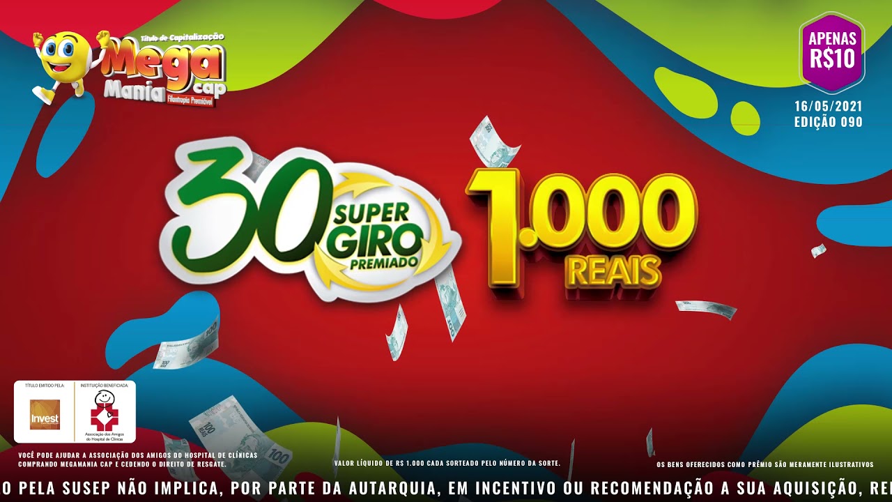 Megamania Cap :: 16/05/2021 :: Título de Capitalização :: Filantropia ...
