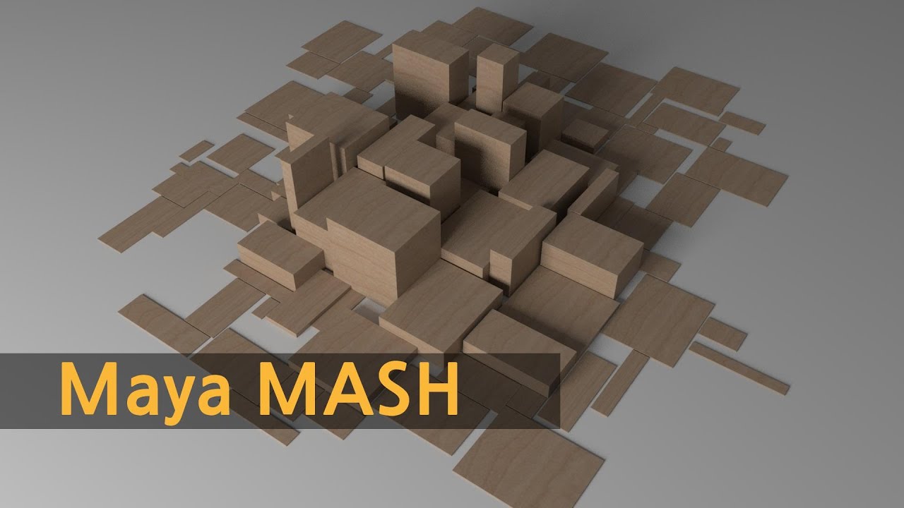 Maya MASH 를 이용한 나무블럭 배치 - YouTube